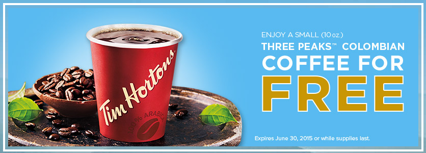 Free Tim Hortons Small Colombian Coffee - Free Stuff Finder Canada